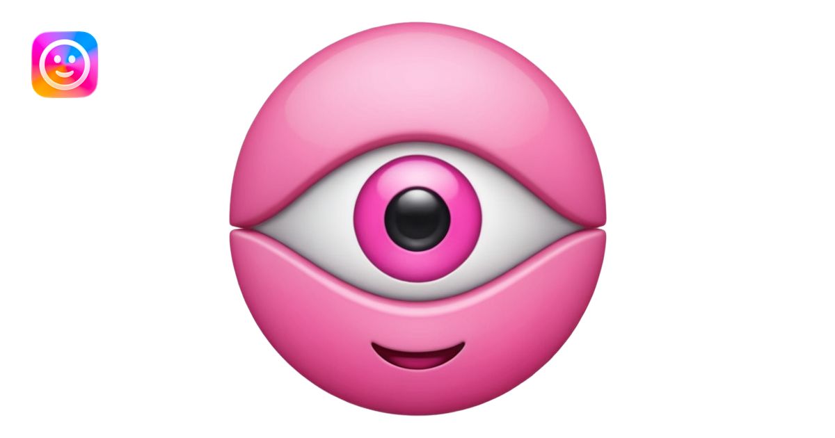 genera un emoji 3d en formato ios de un ojo con eyeliner rosa emoji ...