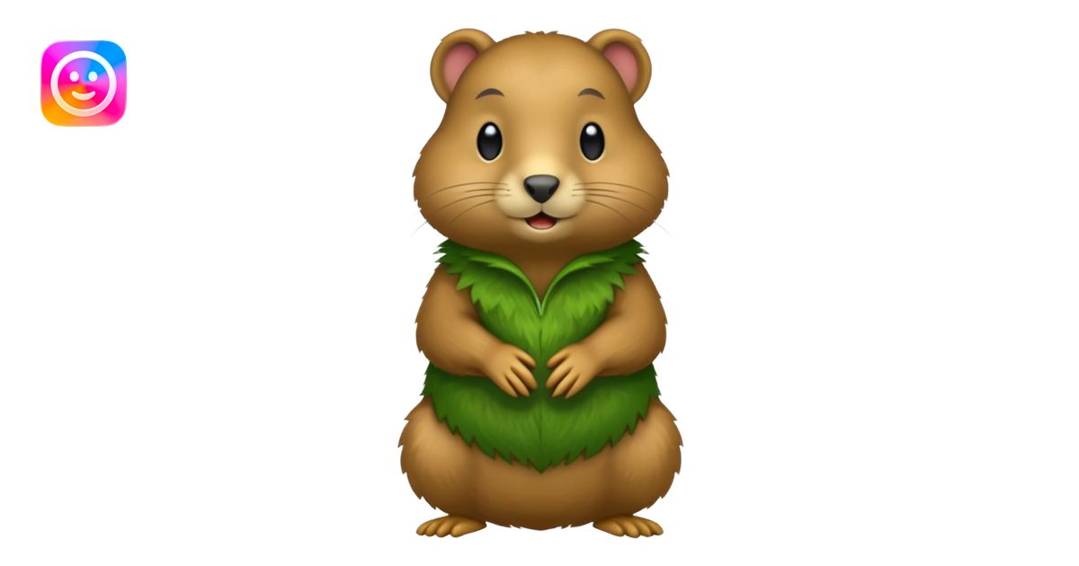 I want it to be a green gopher but make it a whole body emoji | AI ...
