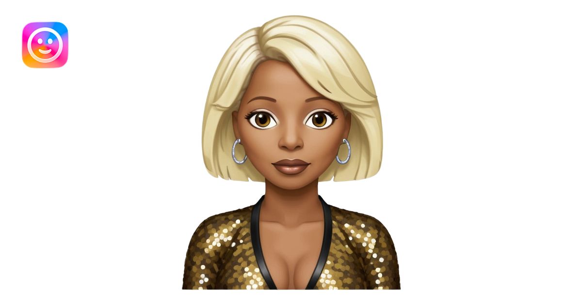 Mary J Blige with long platinum blonde hair, dark brown sequin outfit ...