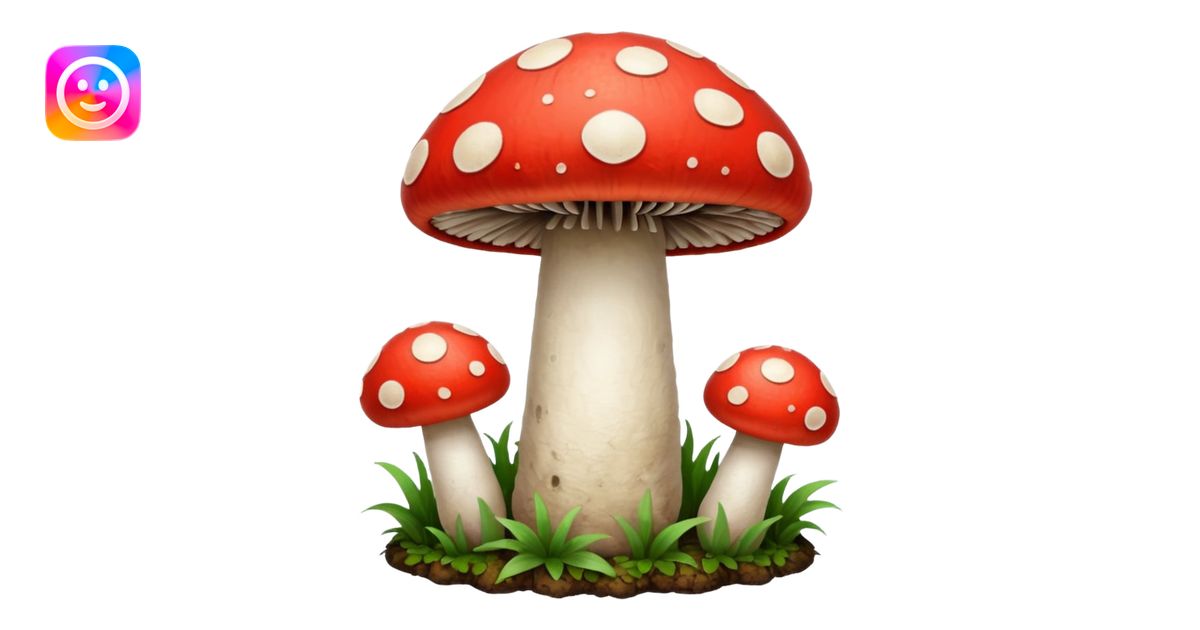 create a mushroom centred emoji, with a representation of the system ...