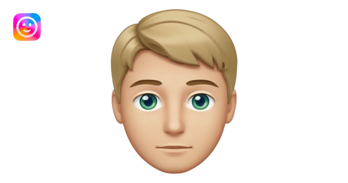 dark blond whit blue/green eys Male emoji | AI Emoji Generator