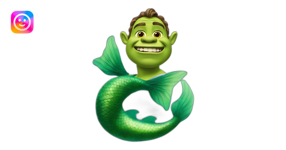 Shrek the mermaid emoji | AI Emoji Generator