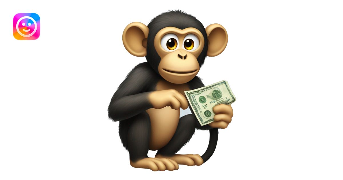 monkey with a bill in his hand with a humminbird emoji | AI Emoji Generator