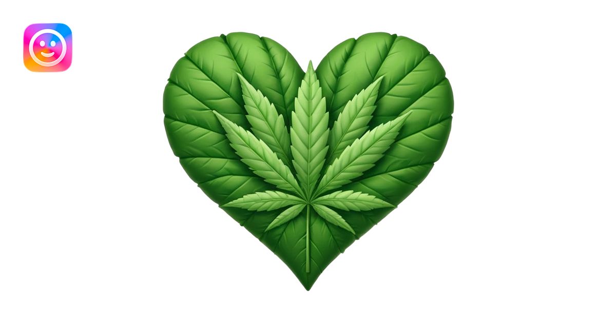 Animated weed leaf heart gif emoji | AI Emoji Generator