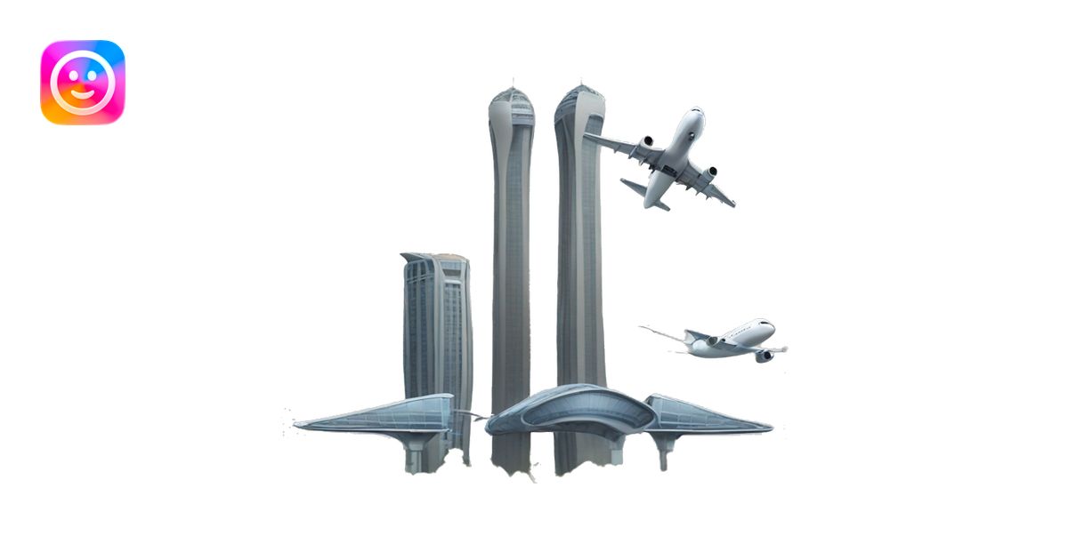 2 towers and a plane emoji | AI Emoji Generator