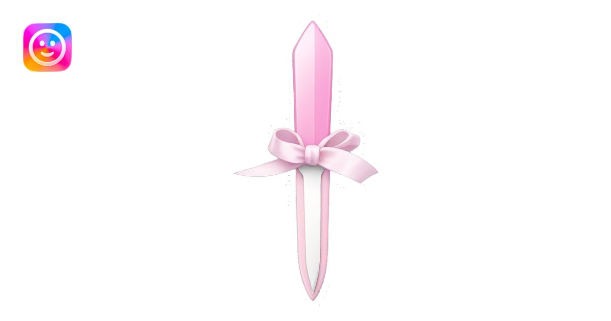pastel pink daggers with white ribbons emoji | AI Emoji Generator