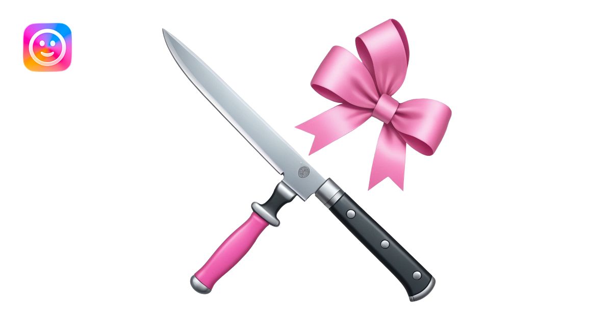 a knife with a pink ribbon bow emoji | AI Emoji Generator