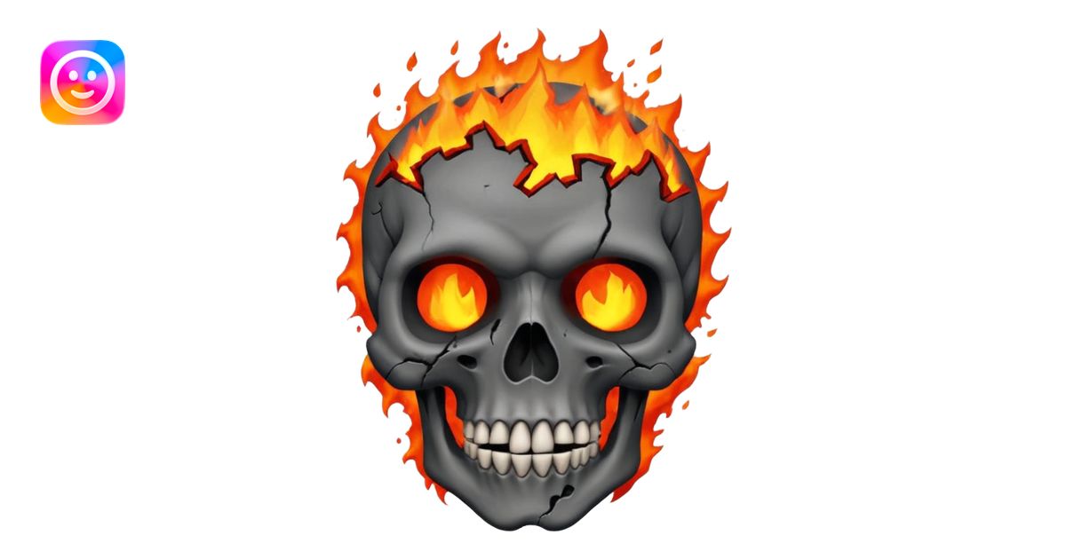 Skull who's upper side is exploded with an volcano eruption in his mind ...