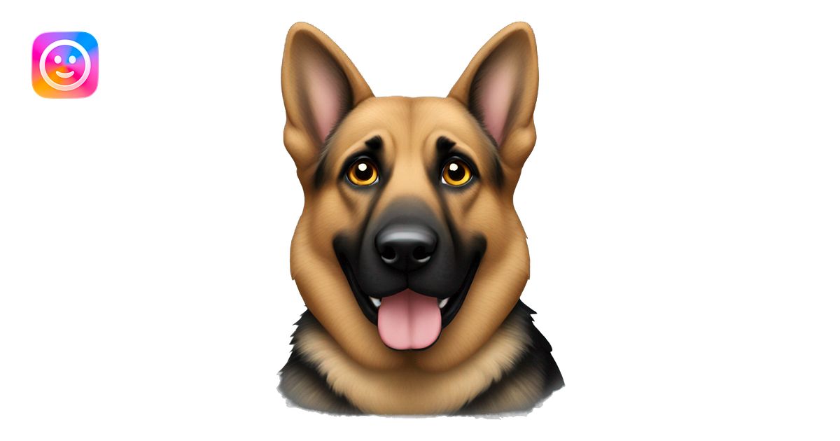 German Sheperd in black emoji | AI Emoji Generator