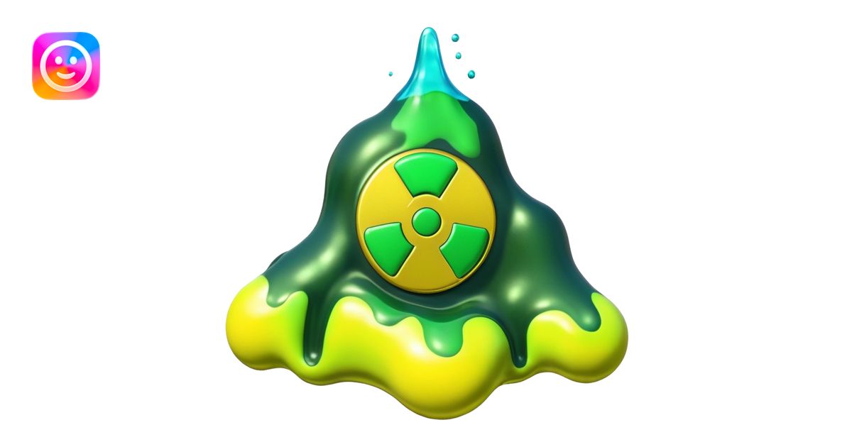 3D render of Oil Slick, toxic waste aesthetic, neon green bubbling ...