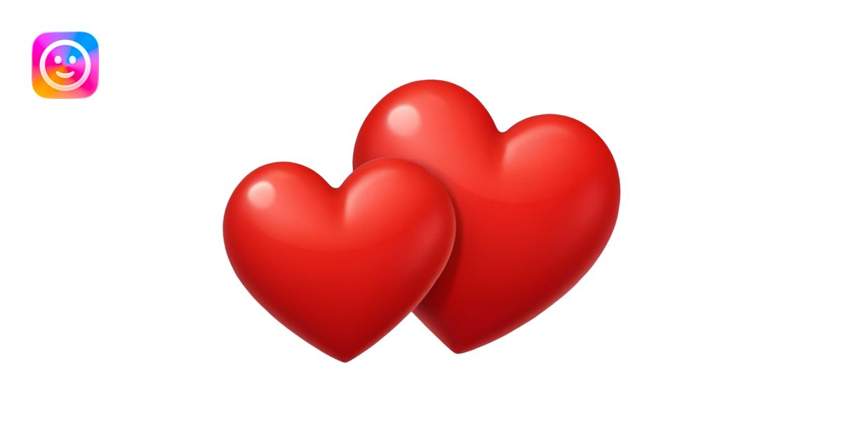 small red heart next to big red heart left heart not as red emoji | AI ...