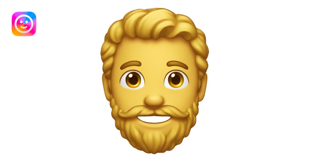 golden smile emoji with beard emoji | AI Emoji Generator