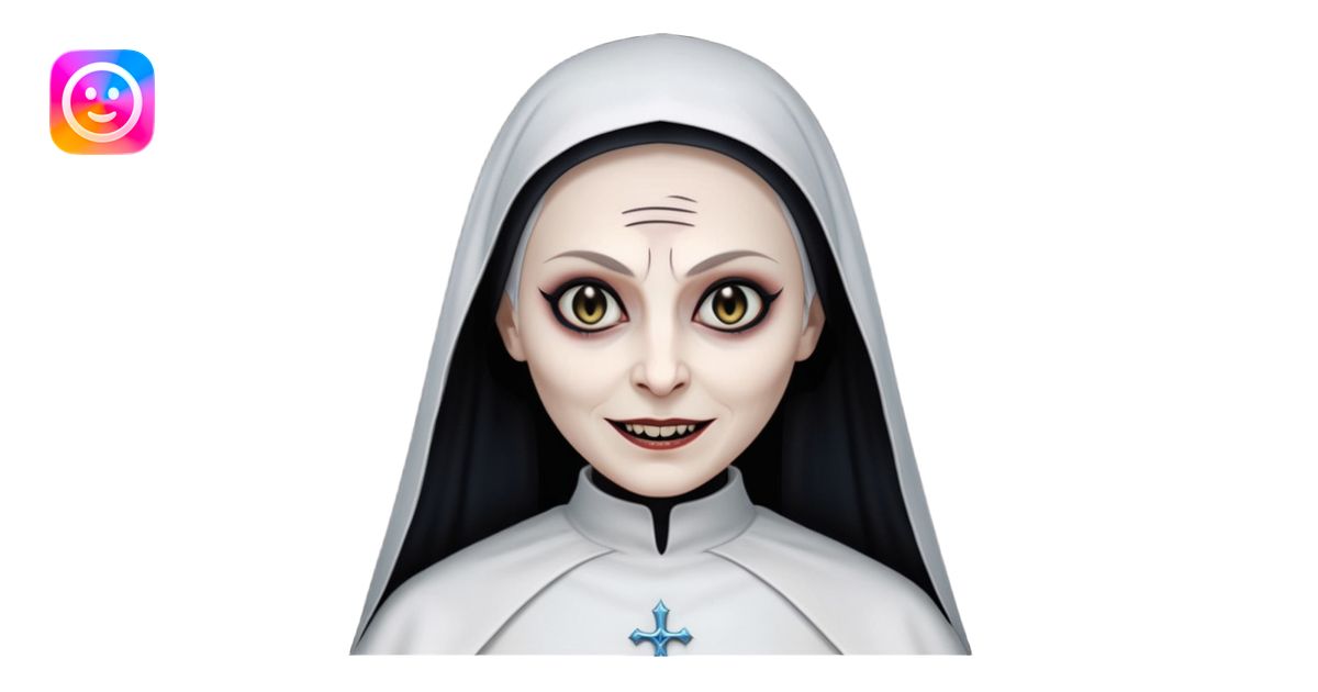 create an evil nun emoji based on valak from the conjuring emoji | AI ...