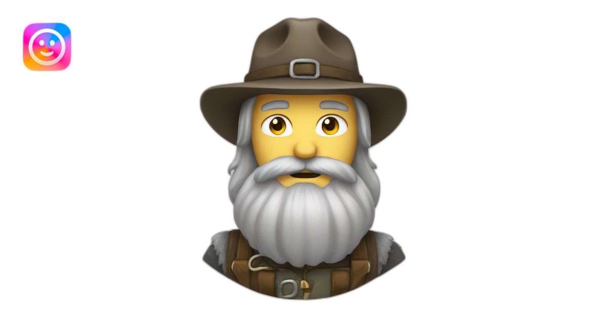 bearded ranger with long grey beard emoji | AI Emoji Generator