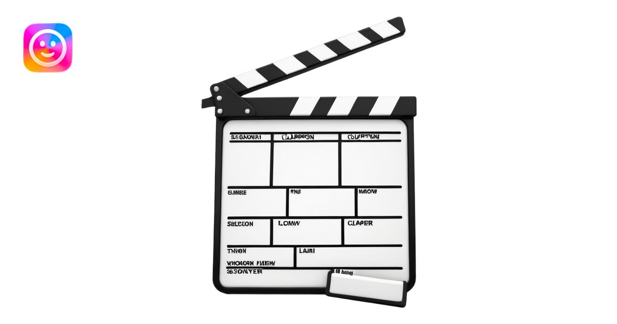 minimalist film clapperboard, simple movie slate with clear black and ...