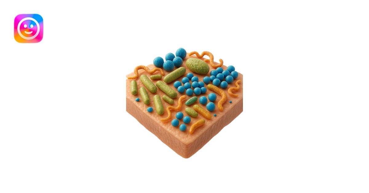 microbiota cutaneo in 3d image | AI Emoji Generator