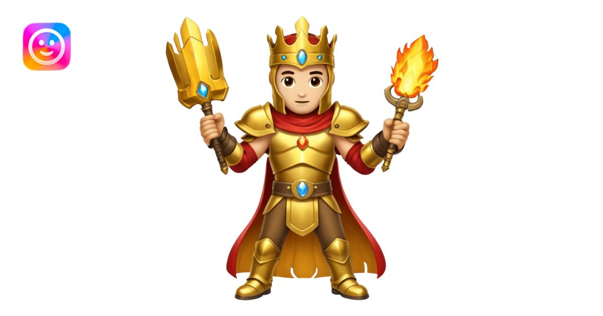 Forge Prince – brass gauntlet + molten belt, Golden Princes. emoji | AI ...