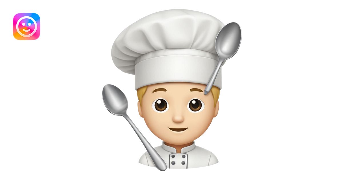 chef hat and spoon, simple and bright emoji | AI Emoji Generator