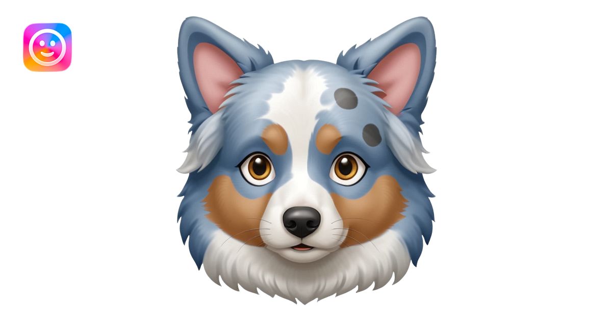 Blue merle Australian Shepherd emoji | AI Emoji Generator