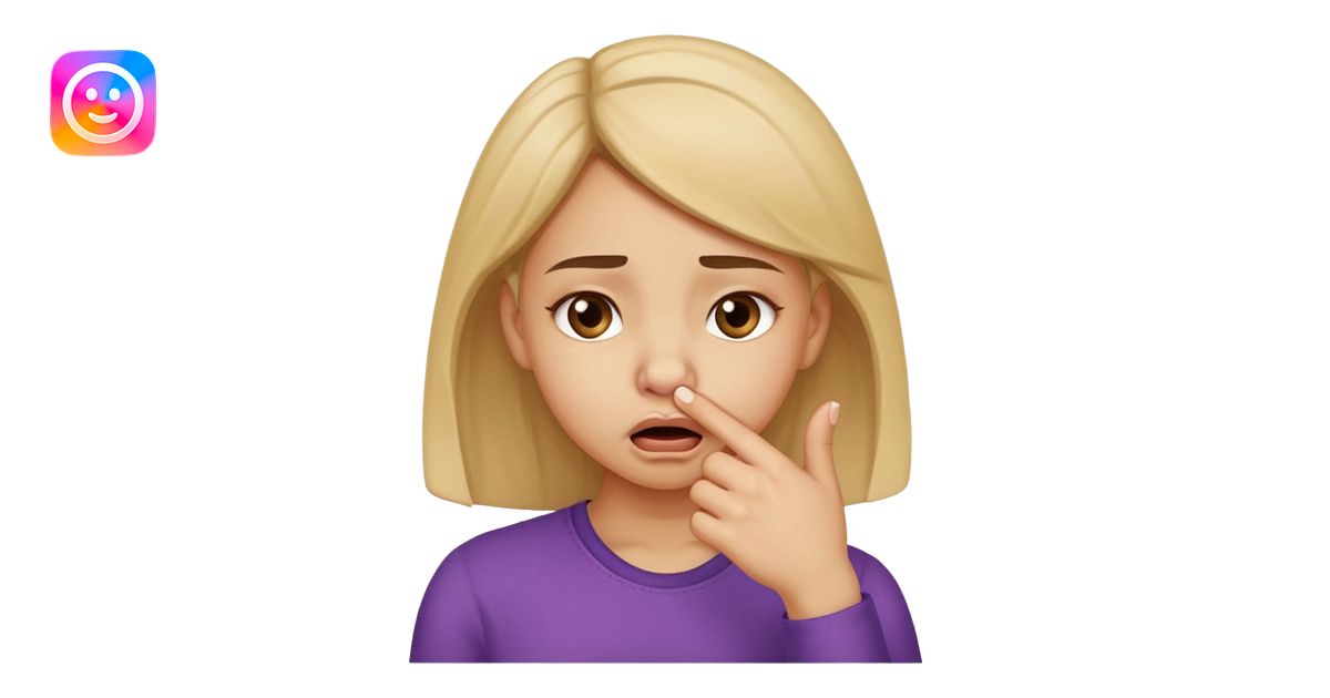 create a girl who is pinching her nose because she is smelling ...