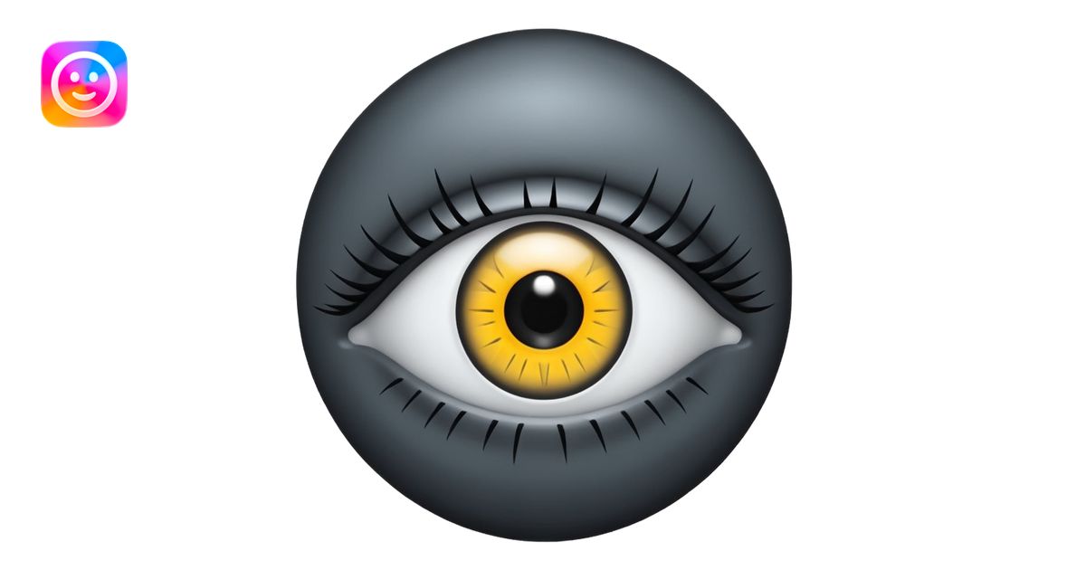 Minimal emoji, gothic futuristic eye, cold grey sclera, the pupil is ...