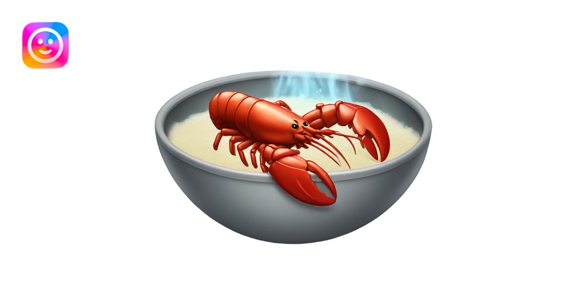Lobster inside of a bowl boiling emoji | AI Emoji Generator