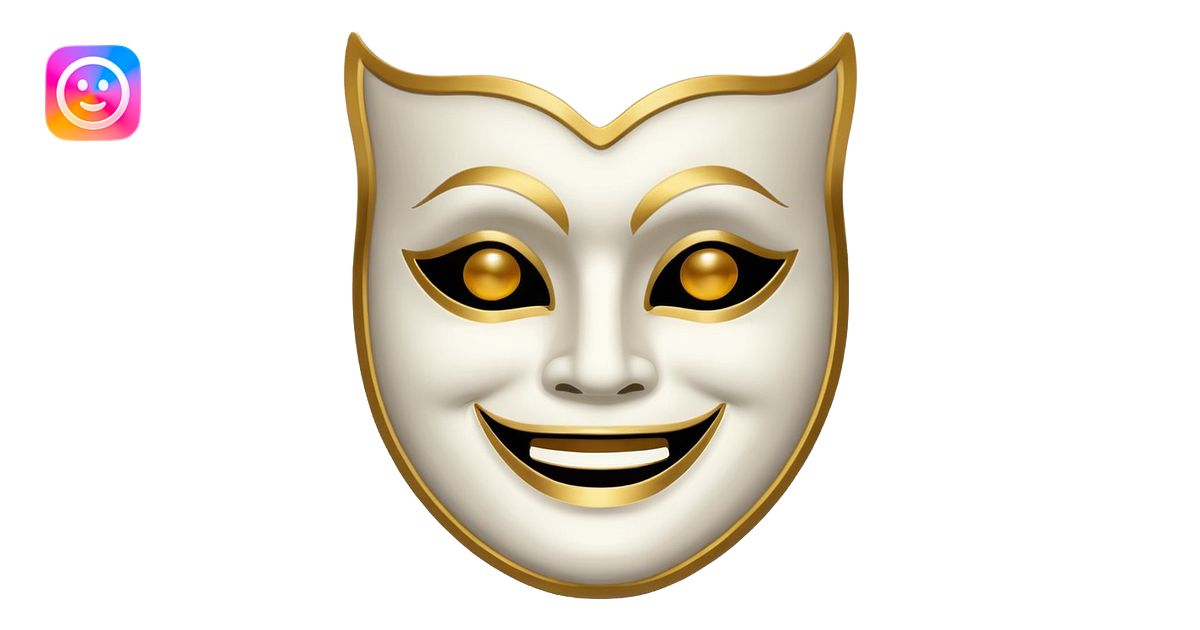 Theatre mask (smiling+tragedy) emoji | AI Emoji Generator