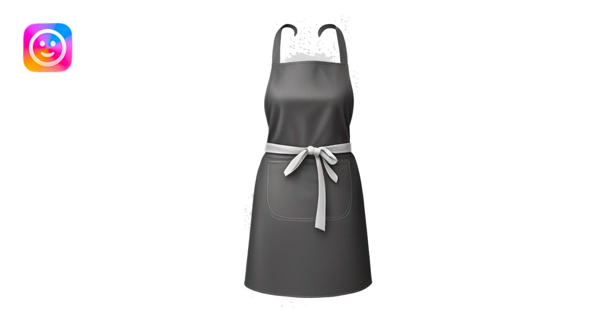 Realistic isolated light eal kitchen apron tied in the front. emoji ...