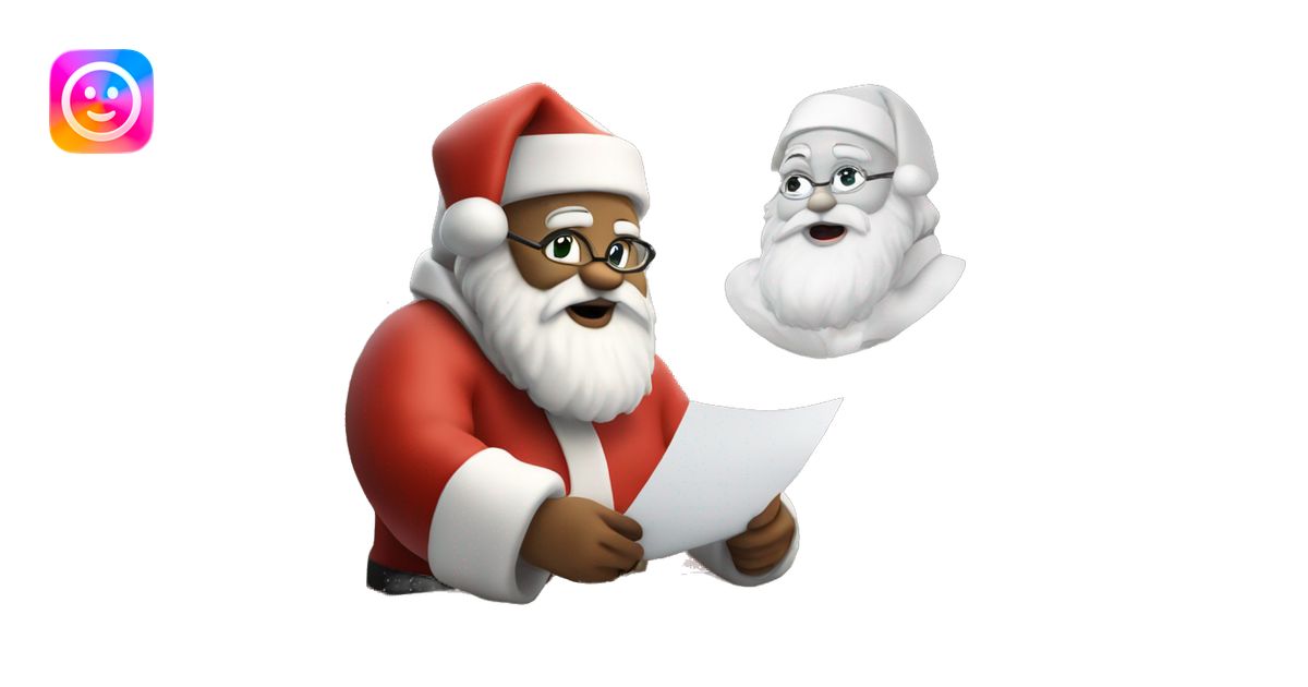 White Santa Claus is sitting on a desk, writing something down on a ...