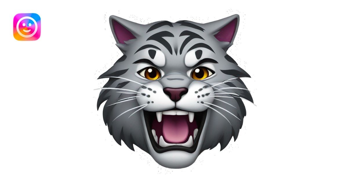 Wildcat mascot, garnet and grey background emoji | AI Emoji Generator
