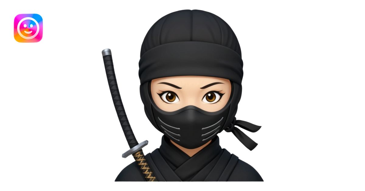 Female Ninja with mask emoji | AI Emoji Generator