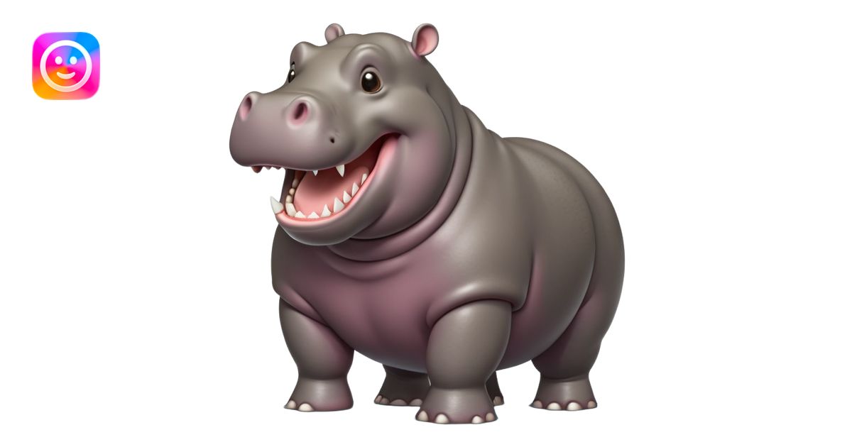 cinematic-hippo-realistic-full-body side view-standing on all fours ...