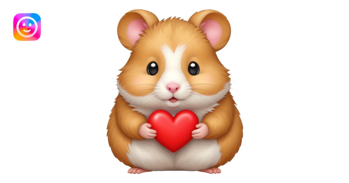 Hamster blowing a red heart emoji | AI Emoji Generator