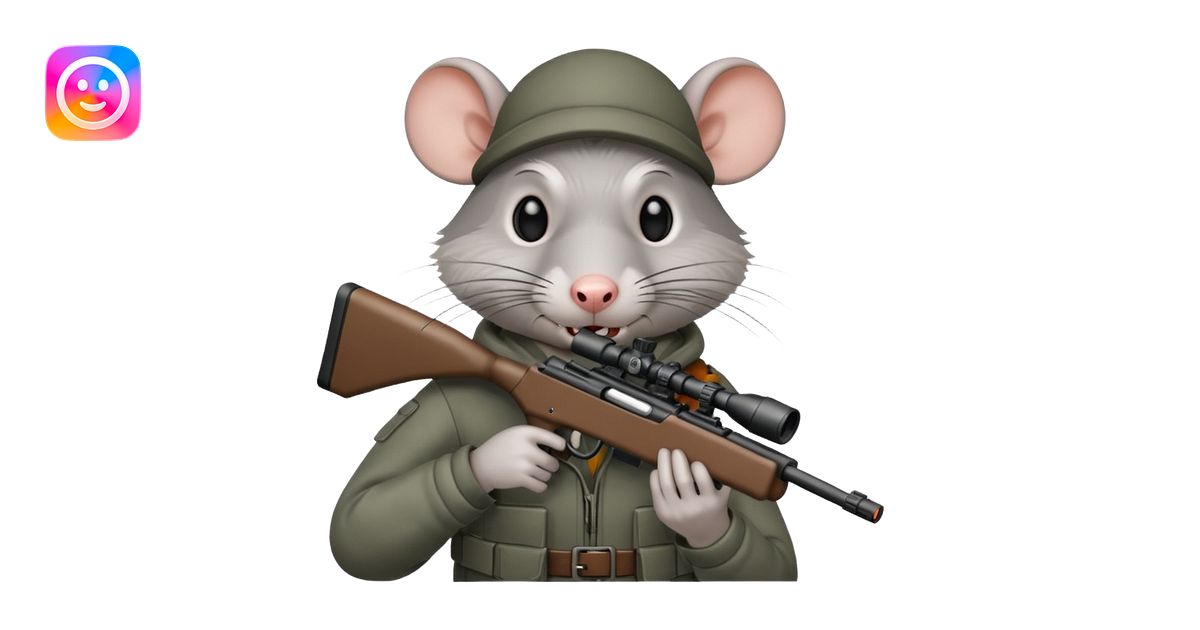 a crazed rat holding a sniper rifle emoji | AI Emoji Generator