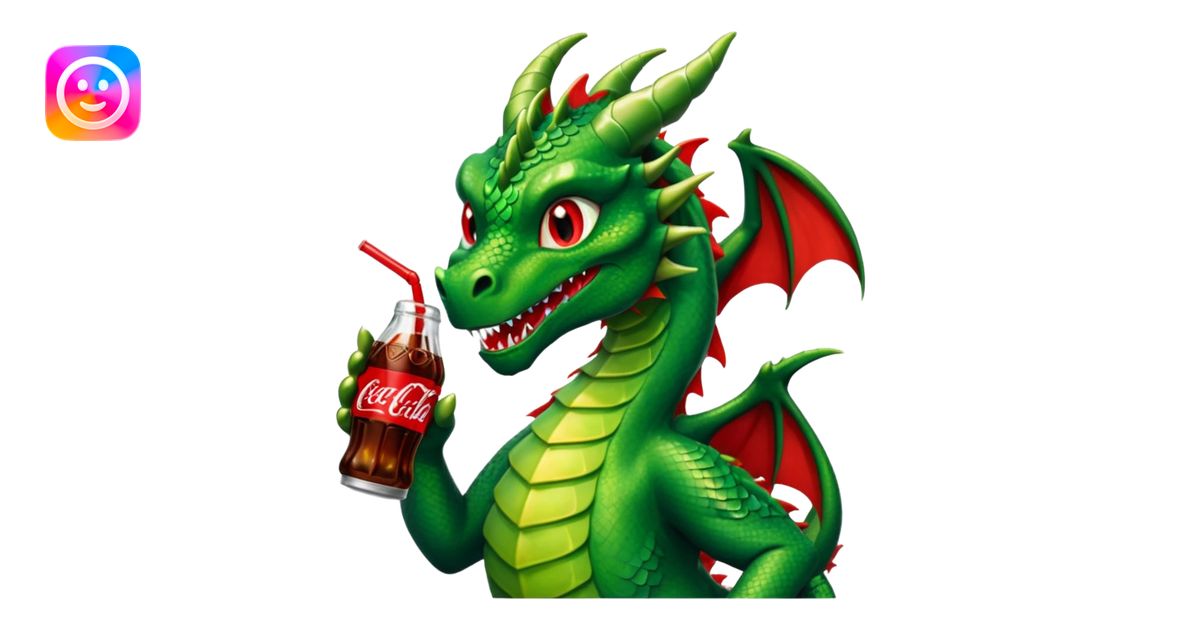 Un dragon tomando cocaa emoji | AI Emoji Generator