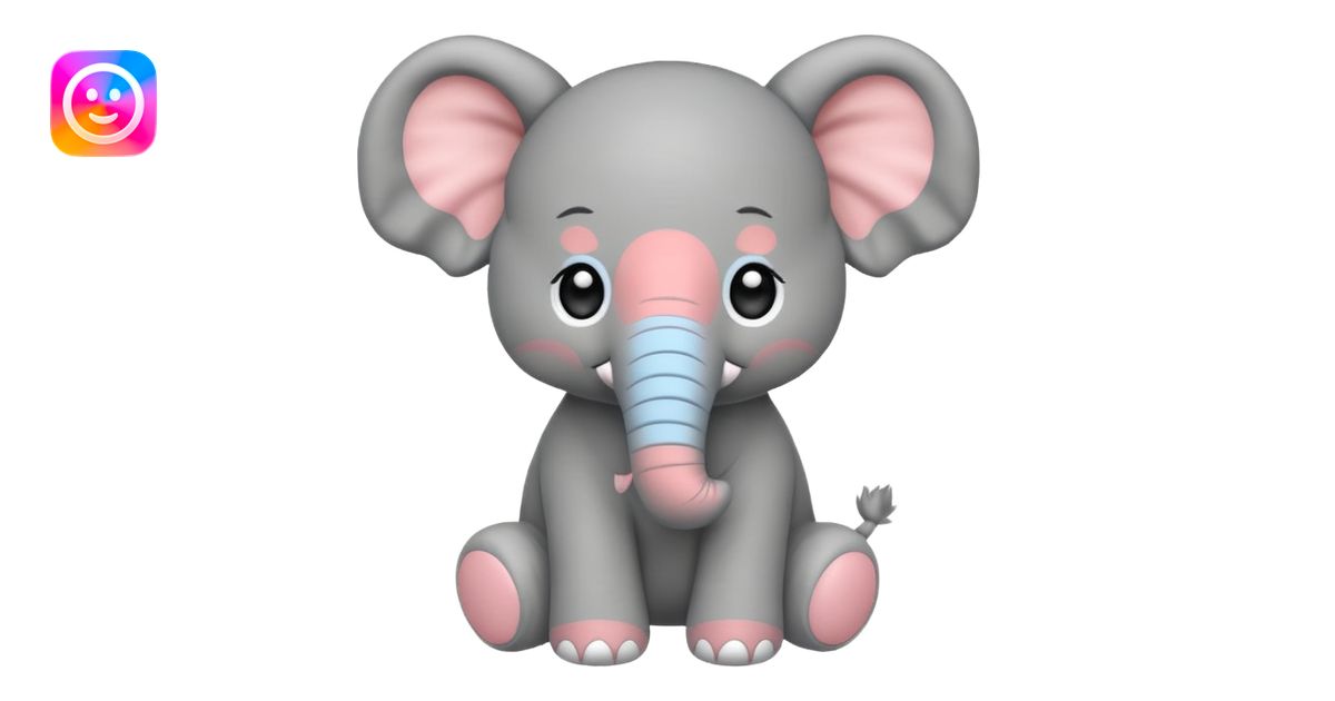 Chibi style Plush elephant emoji | AI Emoji Generator