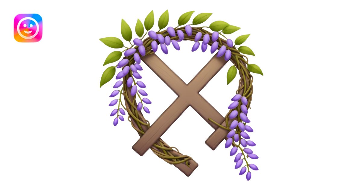 emoji check mark made out of wisteria vine emoji | AI Emoji Generator