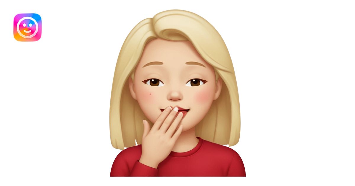 Hand over mouth with blushed cheeks more redness on cheek and smiling ...