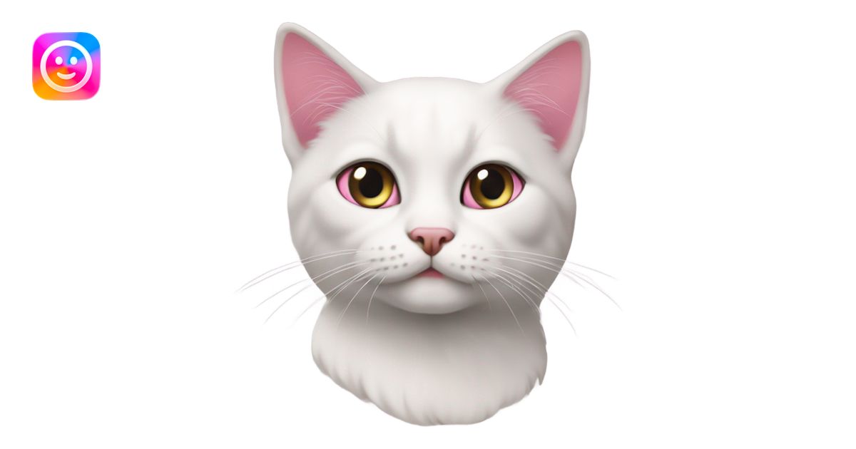 kucing putih berpita pink emoji | AI Emoji Generator