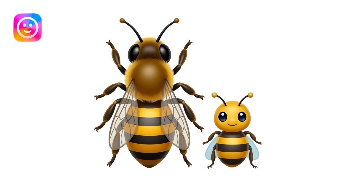 3 bees Father bee ,Mother Bee , baby bee emoji | AI Emoji Generator