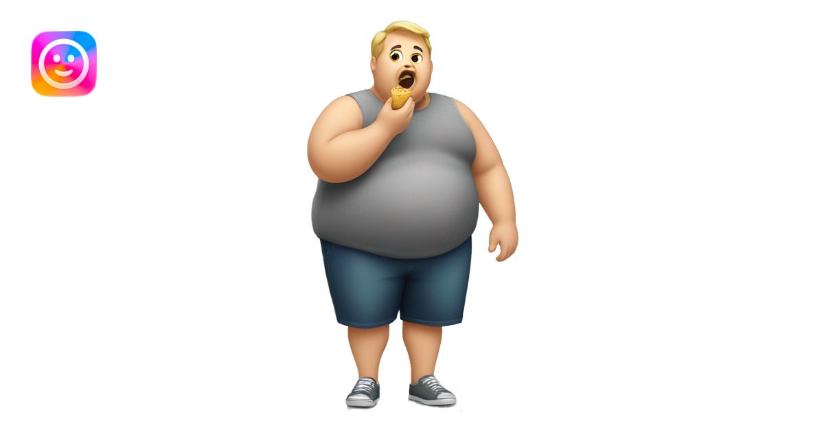 Fat obese guy eating emoji | AI Emoji Generator