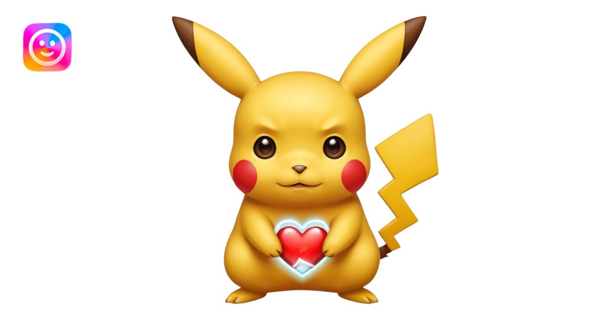 Un Pikachu rouge qui et triste avec des éclairs emoji | AI Emoji Generator