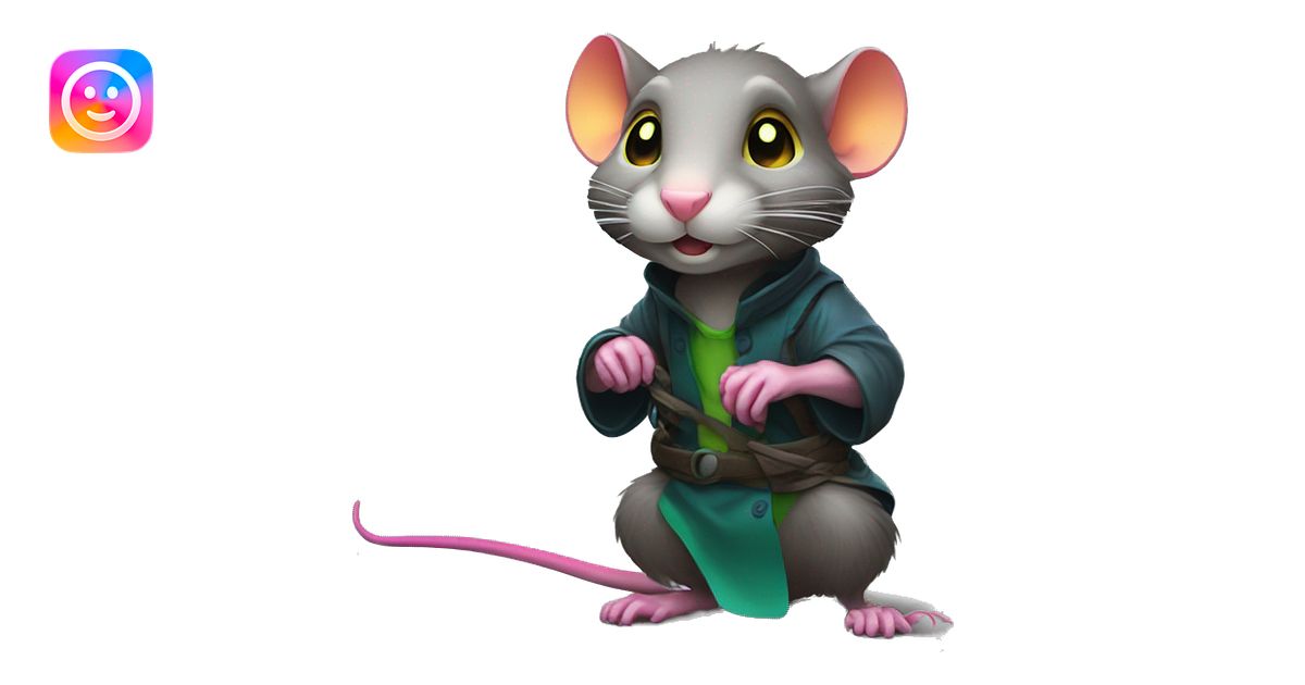 master splinter rat with glowing neon emoji | AI Emoji Generator