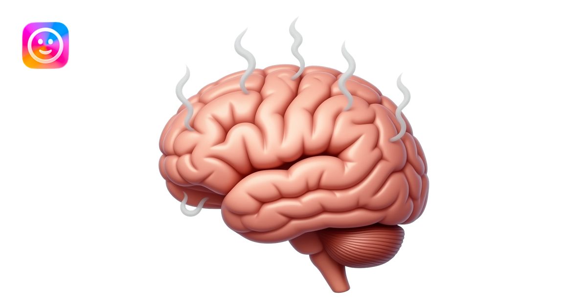 BRAIN WITH STEAM LIKE ITS HARD WORKING emoji | AI Emoji Generator