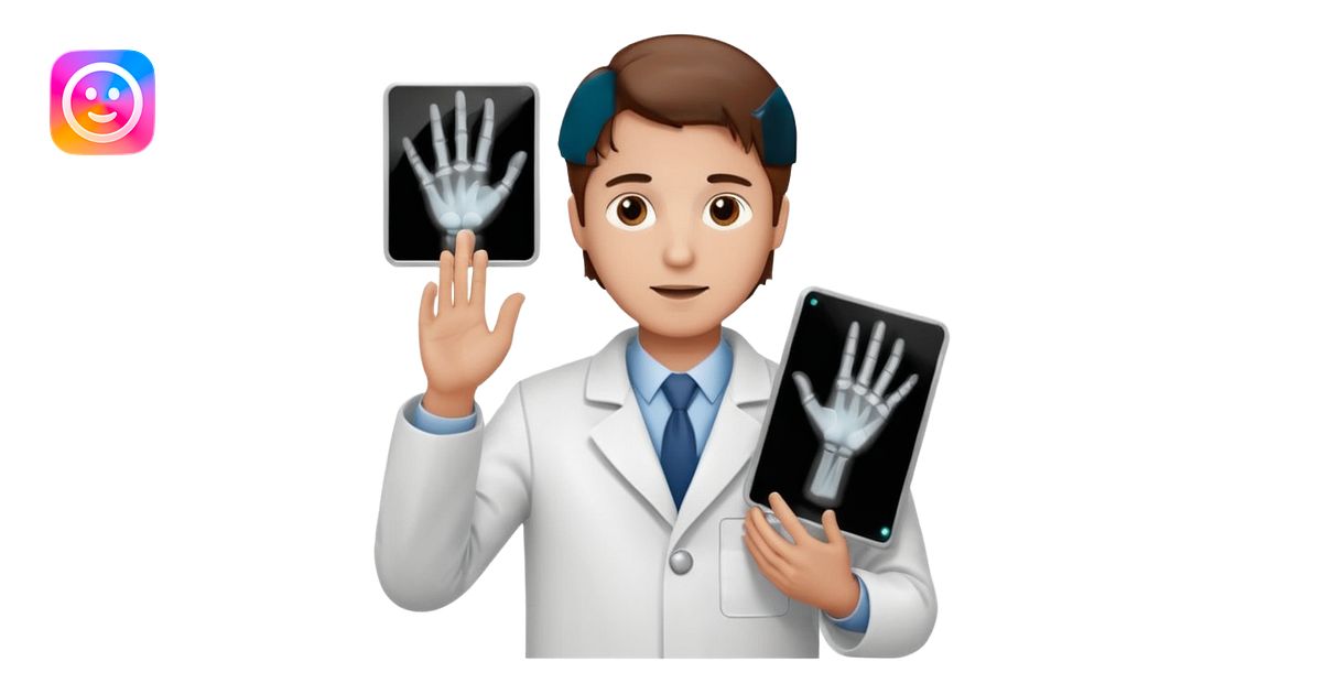 Radiografía de mano sostenida por un hombre con bata blanca piel clara ...