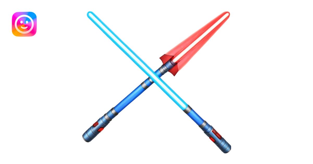 Blue and red light savers crossing emoji | AI Emoji Generator