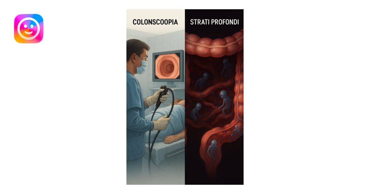 A split-screen medical illustration in cinematic style: on the left ...