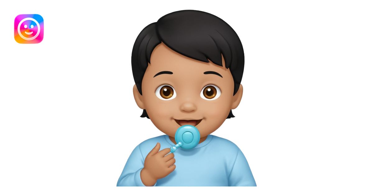 a black hair baby with pacifier emoji | AI Emoji Generator