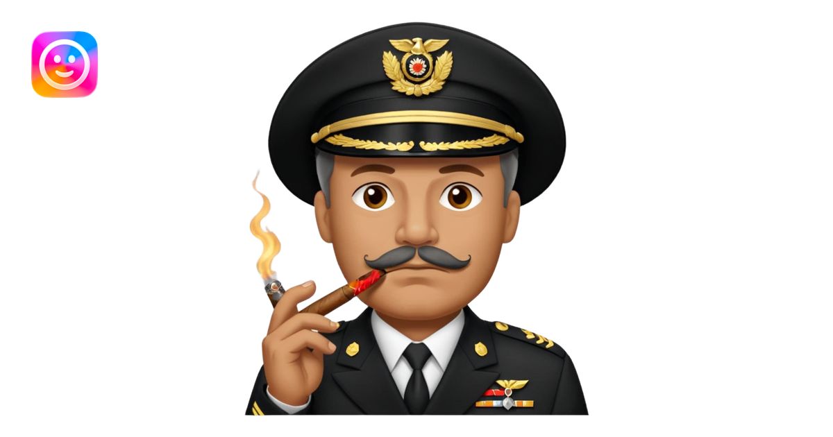 old school sergeant major smoking a cigar emoji | AI Emoji Generator