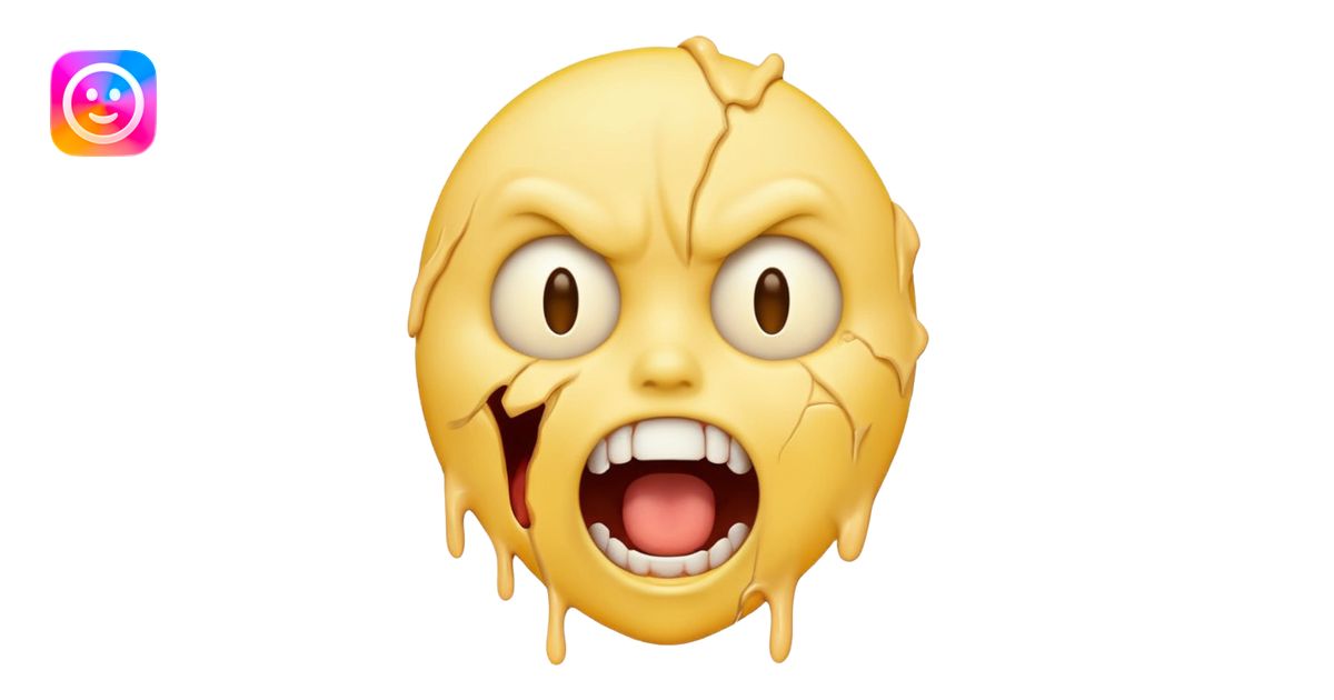 Yellow emoji face ripping it’s skin off with its hands screaming in ...